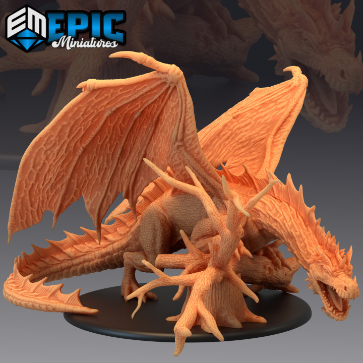 3D Printable Ancient Forest Dragon / Woods & Swamp Encounter / Green ...