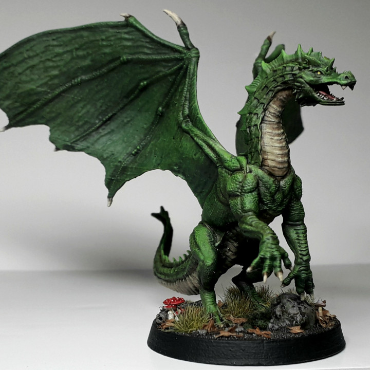 3D Print of Young Forest Dragon / Woods & Swamp Encounter / Green ...