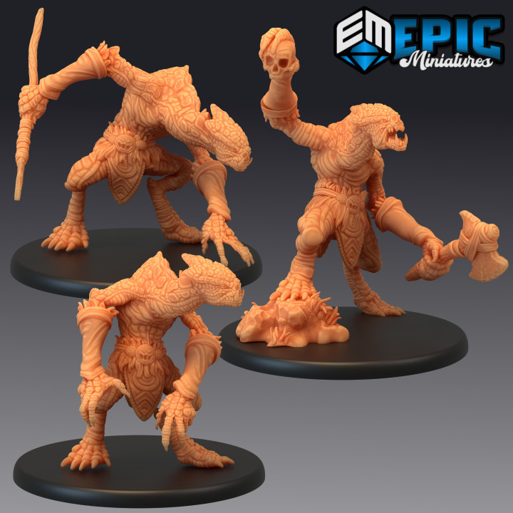 3D Printable Serpentfolk Primitive Set / Snake Folk Broodguard ...