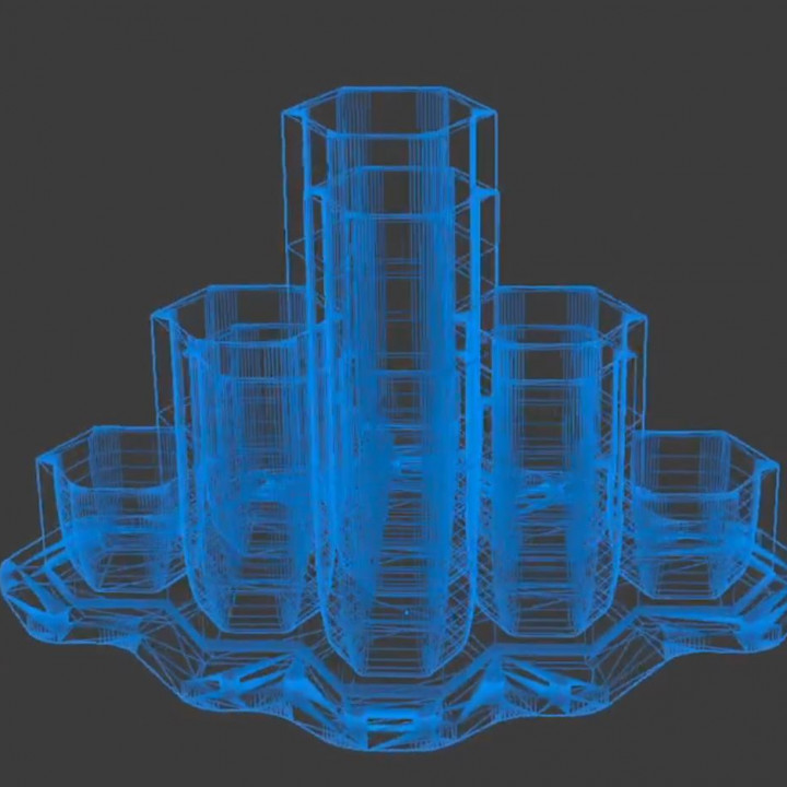 3D Printable Hex Diamond Organizer by Colton Ames