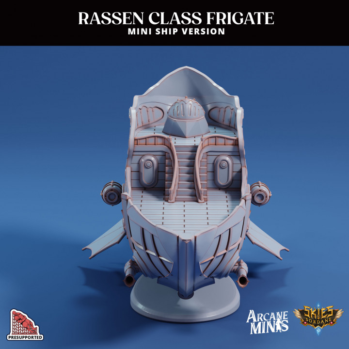 3D Printable Rassen Assault Frigate - Mini Ship by Sordane Publishing