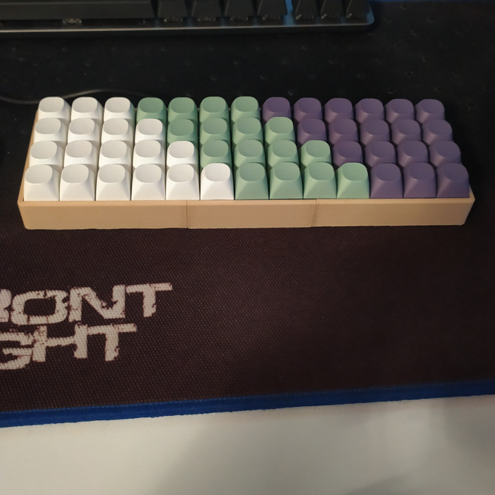 3D Printable 4x13 Keyboard ortholinear by Jonathan Bode