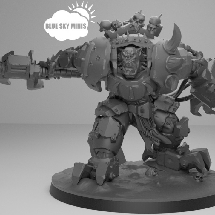 3D Printable Big Boss in Mecha Suit Armor by Blue Sky Minis