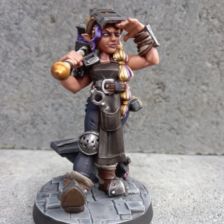 3D Printable Helen, the Blacksmith Halfling by Bite the Bullet
