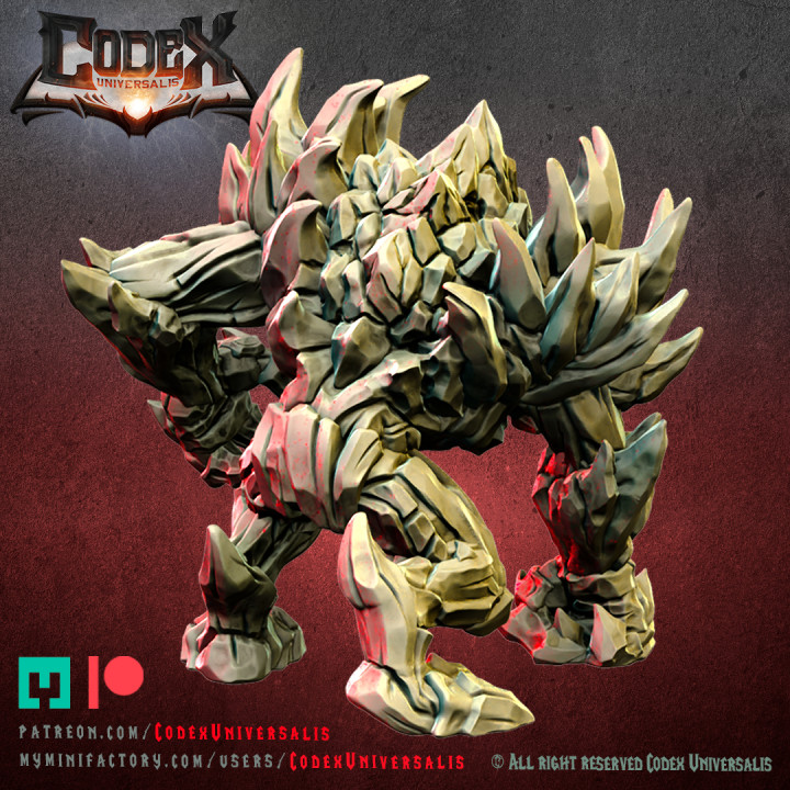 3D Printable Fire and stone demon Charging by Codex Universalis