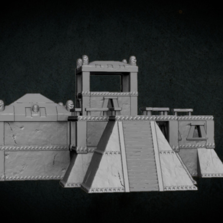3D Printable Large Aztec Temple by Christopher Adam