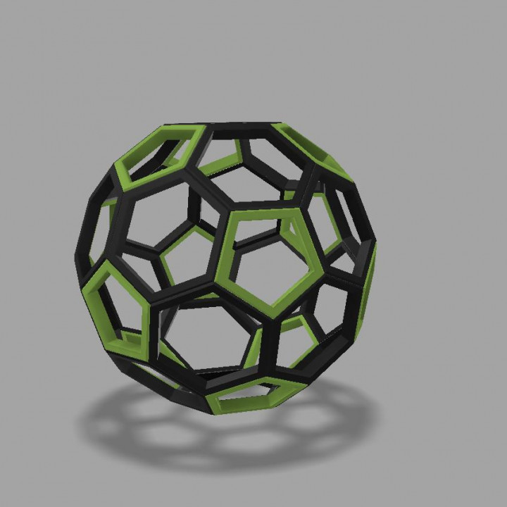 3D Printable Truncated icosahedron by Ronald Wentink