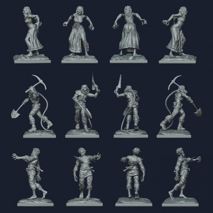 3D Printable Zombie Bundle 01 by Ronin Arts Workshop