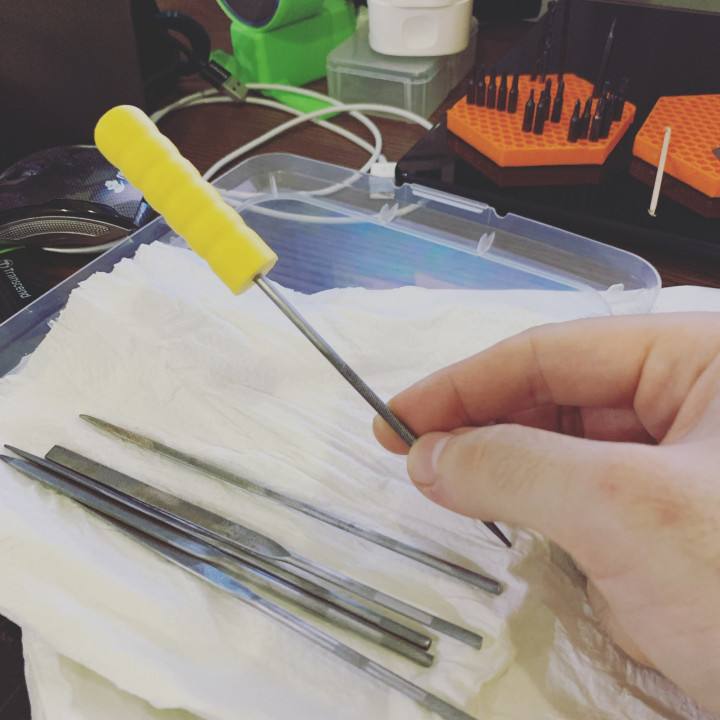 3D Printable Micro File Handle for 3mm shank by Said