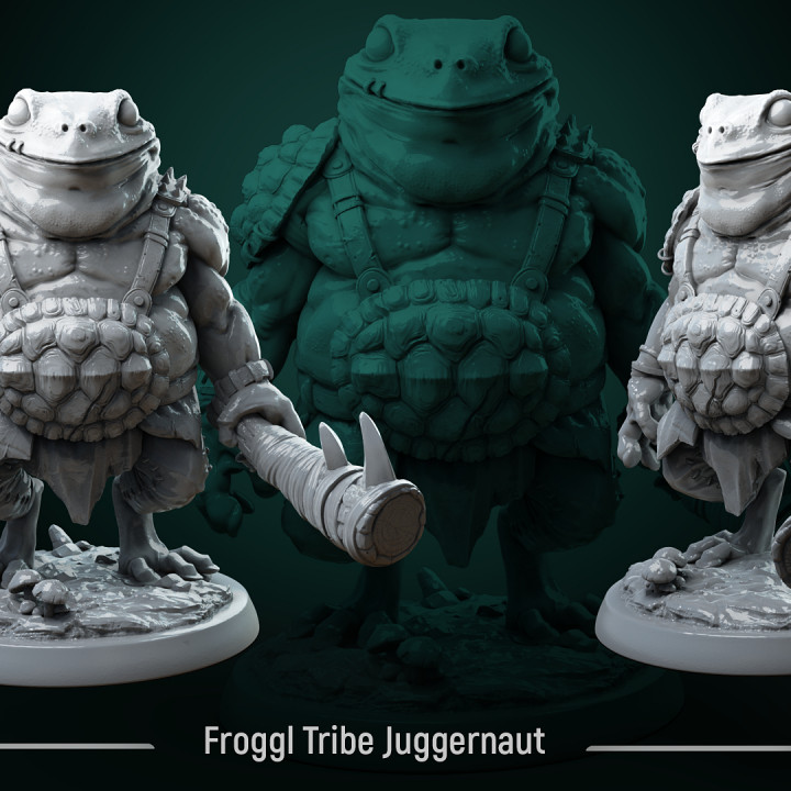 3D Printable Froggl Jaggernaut 32mm pre-supported by White Werewolf Tavern