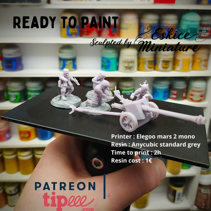 3D Printable PaK 40 Fallschirmjäger - 28mm for wargame by Eskice ...