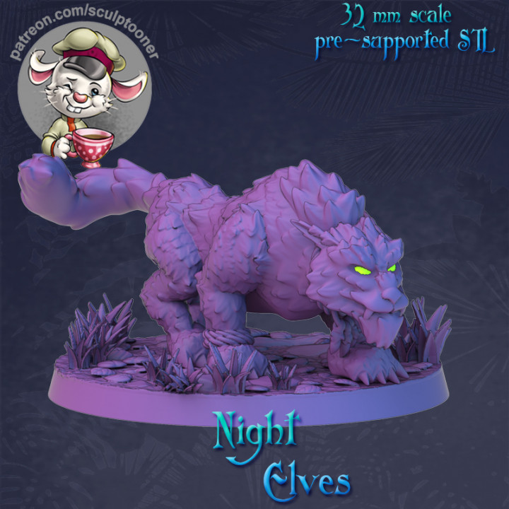 3D Printable Tiger Night Elf - 32mm scale printable miniature by ...
