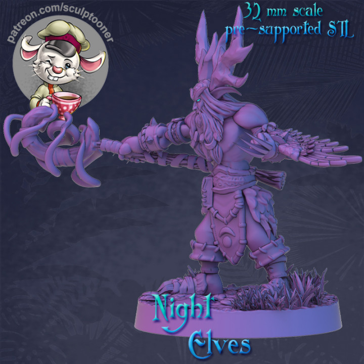 3D Printable Stormrage Night Elf attack posed - 32mm scale printable ...