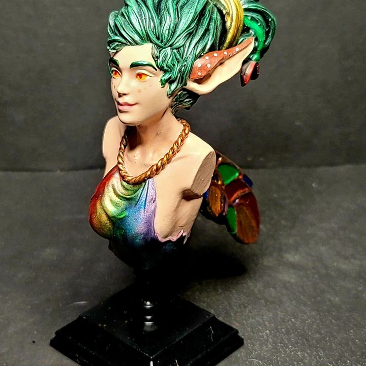 3D Print of Pixie bust pre-supported by JadeMHebert