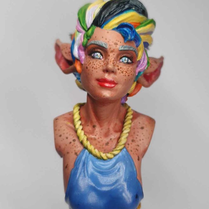 3D Print of Pixie bust pre-supported by zymoj