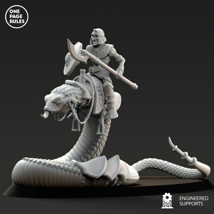 3D Printable Snake Riders - Mummified Undead by One Page Rules