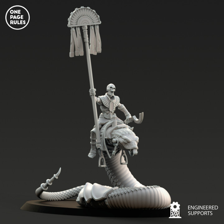 3D Printable Snake Riders - Mummified Undead by One Page Rules