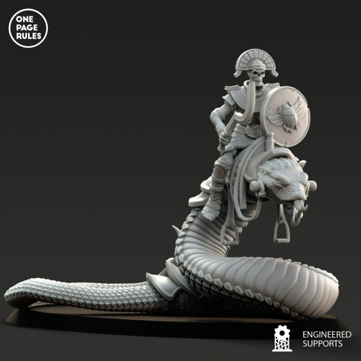 3D Printable Snake Riders - Mummified Undead by One Page Rules
