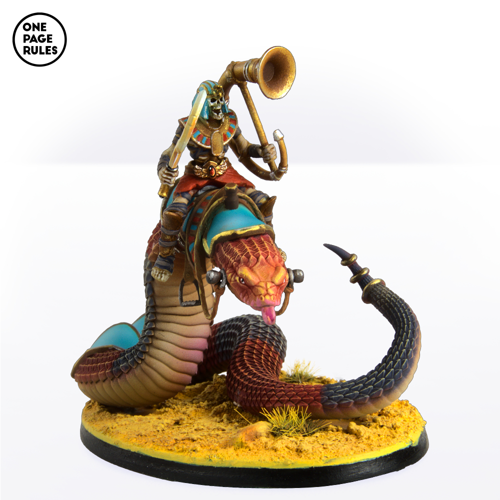 3D Printable Snake Riders - Mummified Undead by One Page Rules