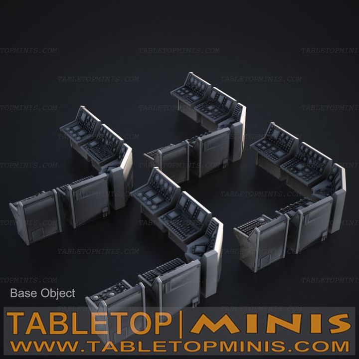 3D Printable Retro Sci Fi Control Terminals by TableTopMinis