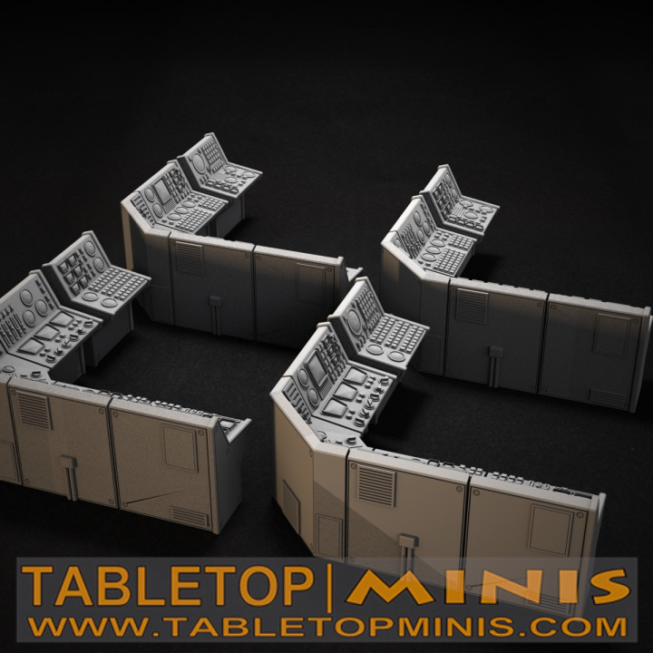 3D Printable Retro Sci Fi Control Terminals by TableTopMinis