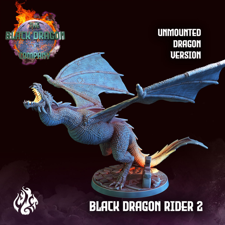 3D Printable Black Dragon Rider 2 by Crippled God Foundry