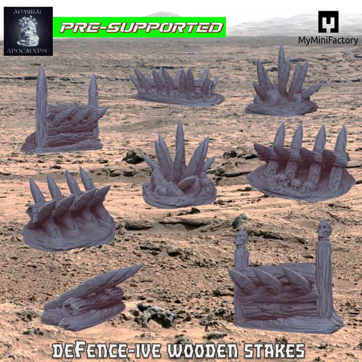 3D Printable Wooden Stakes Structure Bundle (Pre-Supported) by Admiral ...