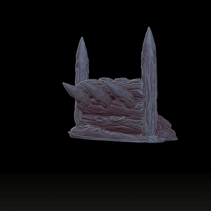 3D Printable Wood Stake Barricade (Pre-Supported) by Admiral Apocalypse