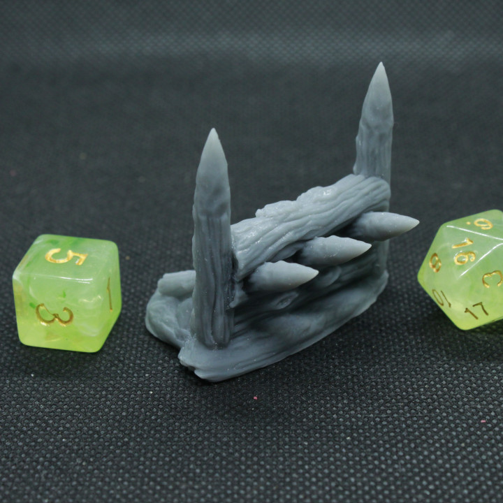 3D Printable Wood Stake Barricade (Pre-Supported) by Admiral Apocalypse