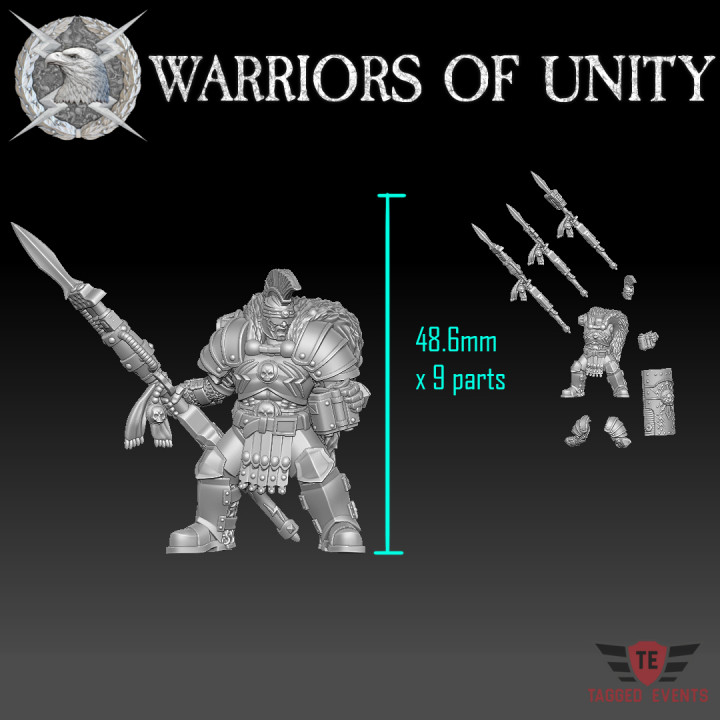 3D Printable Warriors of Unity - Optio Reserve Commander by Tagged Events