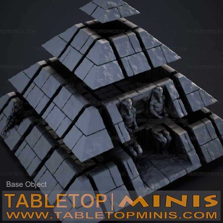 3D Printable Egyptian Pyramid Walls by TableTopMinis