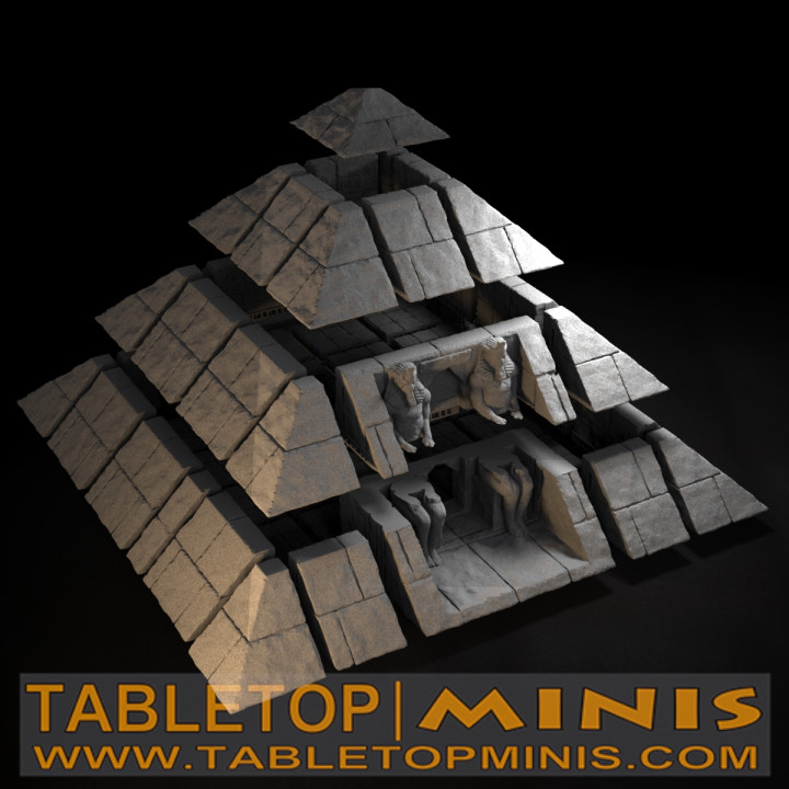 3D Printable Egyptian Pyramid Walls by TableTopMinis