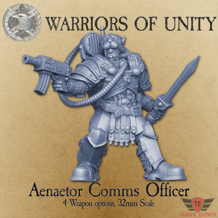 3D Printable Warriors of Unity - Aenaetor Comms Officer by Tagged Events