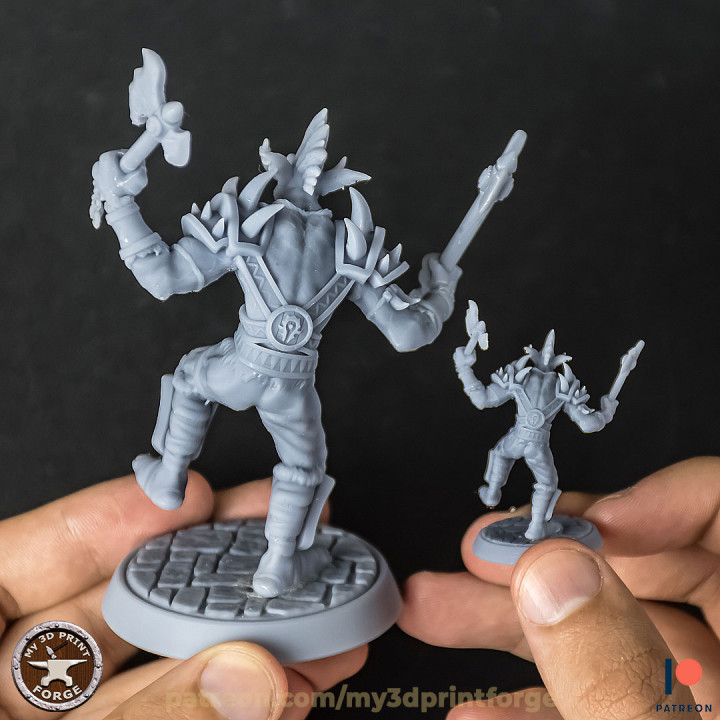 3D Printable Troll Boss with axes by My3DPrintForge