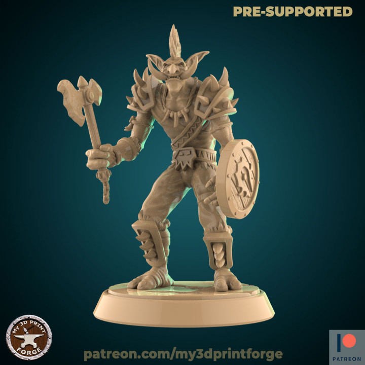 3D Printable Troll Warrior with weapon swap spear or axe by My3DPrintForge