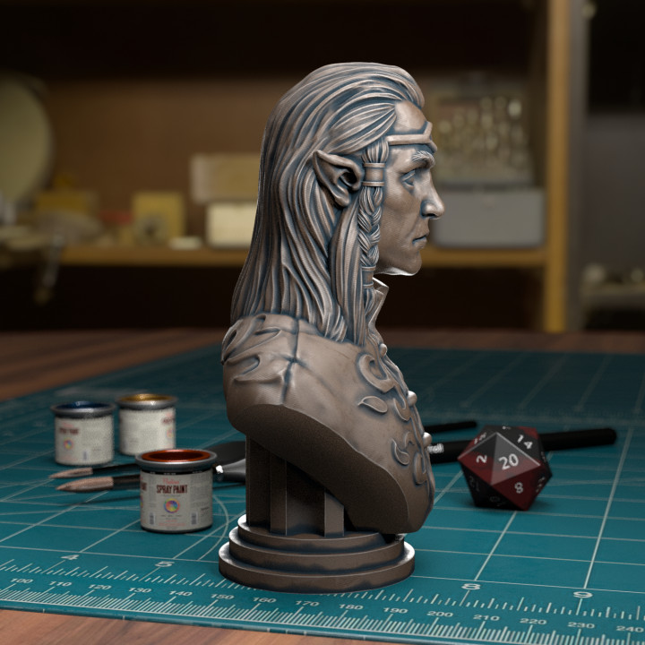 3D Printable Elf Male Bust [Pre-Supported] by TytanTroll Miniatures