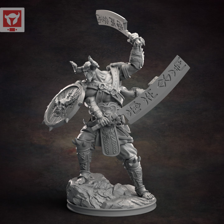 3D Printable 4 Arm Demon Warrior 02 by Red Clay Collectibles