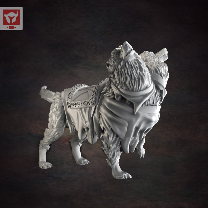 3D Printable 2 Headed Warg by Red Clay Collectibles