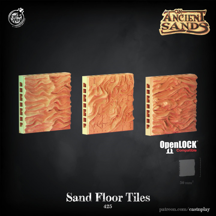 3D Printable Sand Floor Tiles (Pre-Supported) by Cast n Play