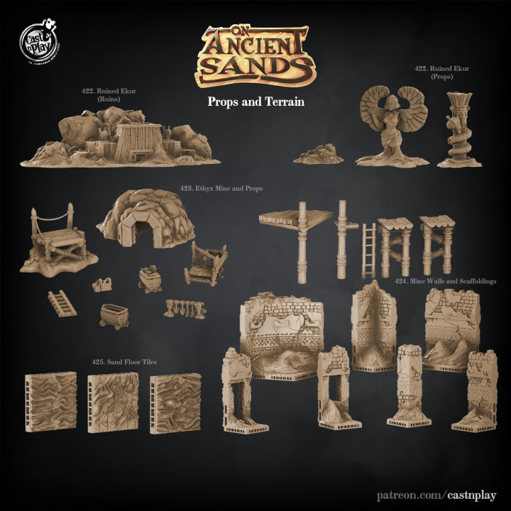 3D Printable On Ancient Sands (Bundle) (Pre-Supported) by Cast n Play
