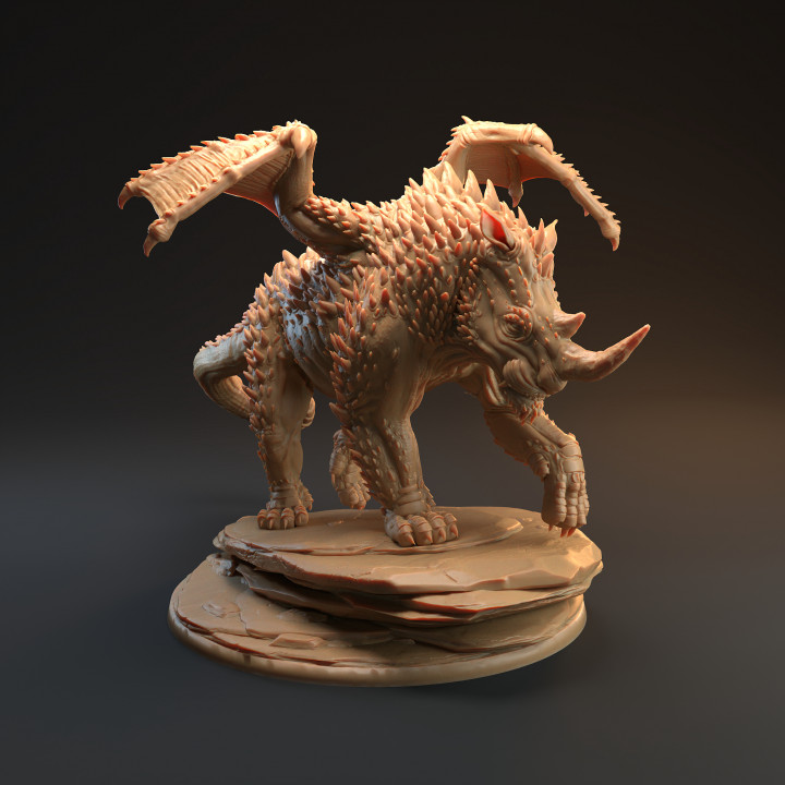 3D Printable Snub-Winged Horn Crest Dragon and Trapper Pack ...