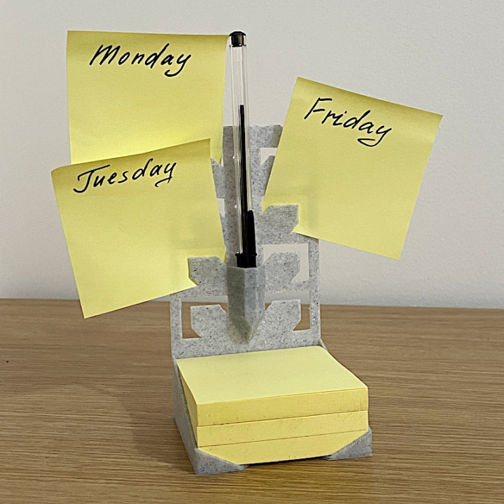 3D Printable Sticky Notes Holder, Week Planner - Desktop or Wall ...