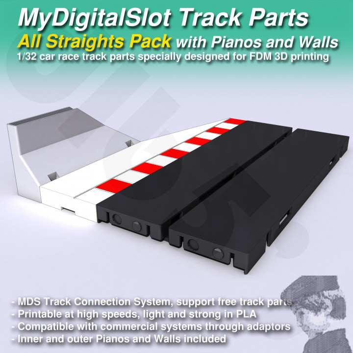 3D Printable MyDigitalSlot All Straights Pack, 3D printed DIY track ...