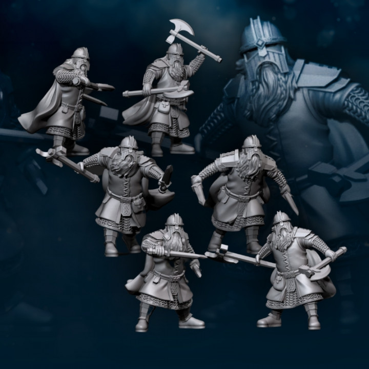3D Printable 6x Metal Guard Dwarf | Kalak Dwarves | Davale Games ...