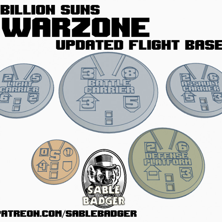 3D Printable A Billion Suns - Named Flight Bases and Pegs by brander ...
