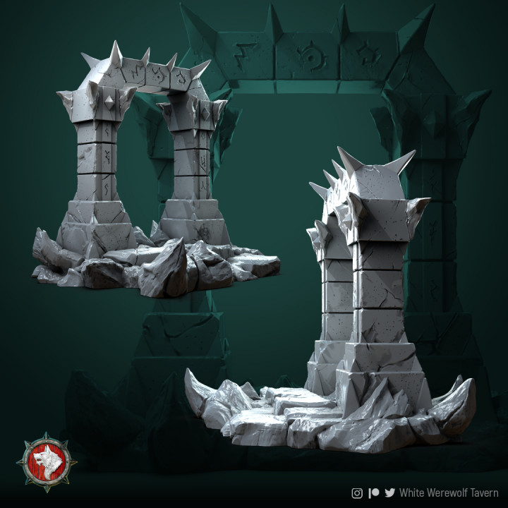 3D Printable Demonic portal terrain pre-supported by White Werewolf Tavern