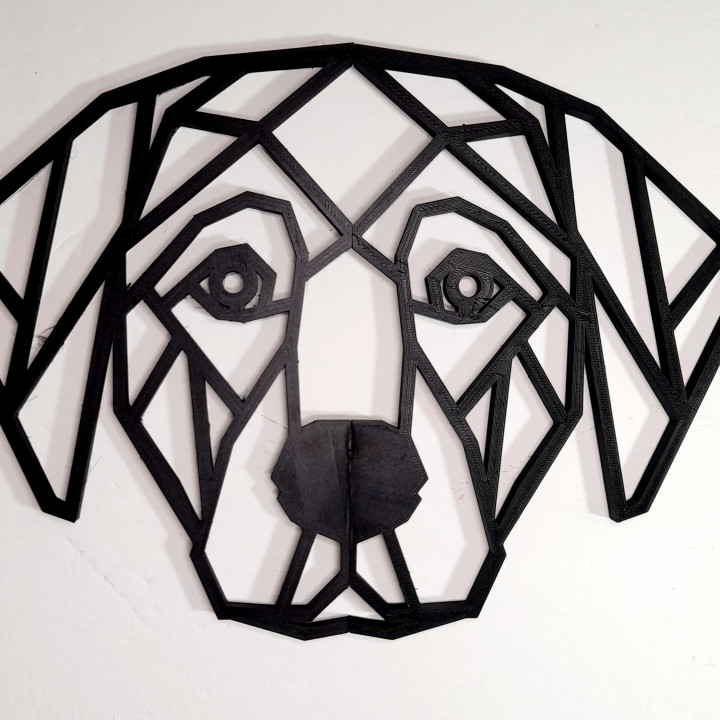 3D Printable Dog Head 2D Sculpture by Joshua Davis