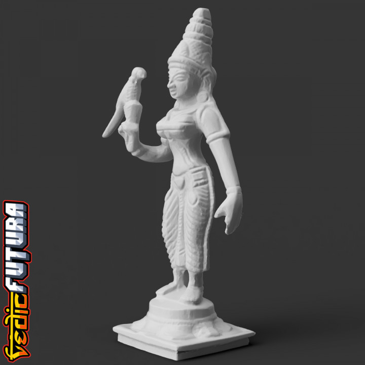 3D Printable Meenakshi - Fish Eyed Warrior Goddess by VedicFutura