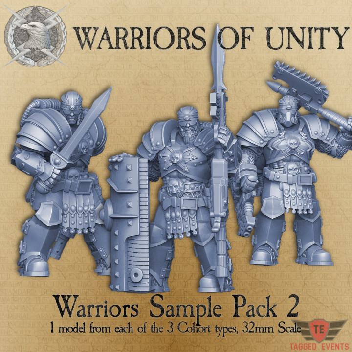 3D Printable Warriors of Unity - Sample Pack 2 by Tagged Events
