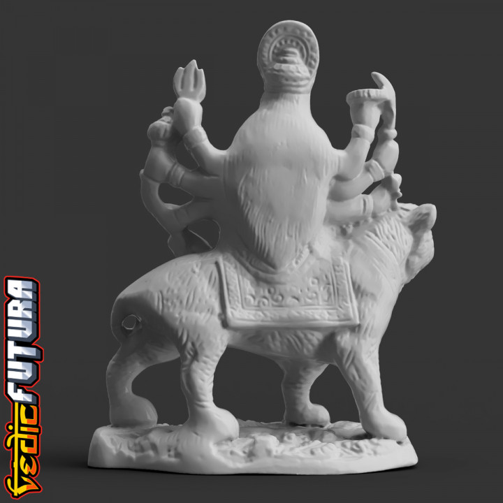 3D Printable Durga on Tiger by VedicFutura